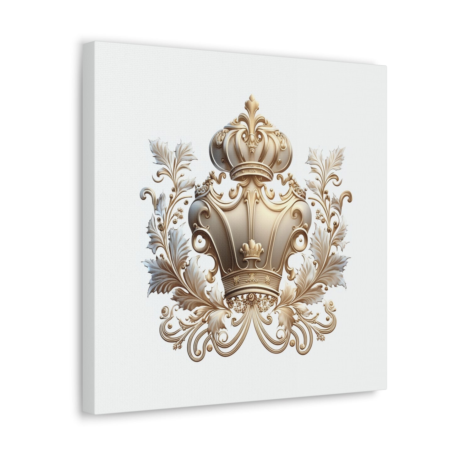 Renaissance Emblem Canvas Print Gallery Wrap - White and Gold with a C ...
